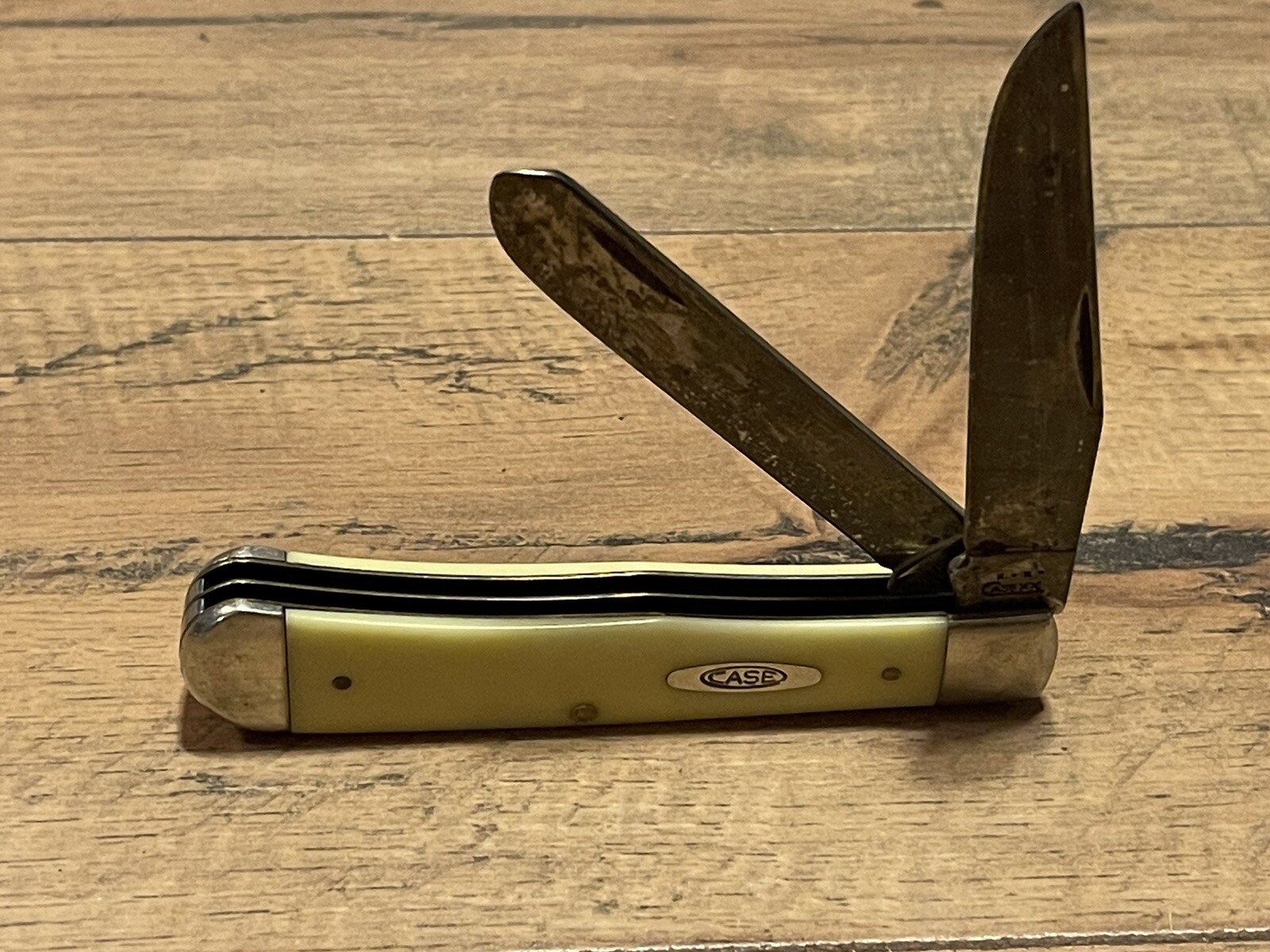 Case XX 3254 CV 2 Blade Trapper Yellow Synthetic Handle Pocket Knife | eBay