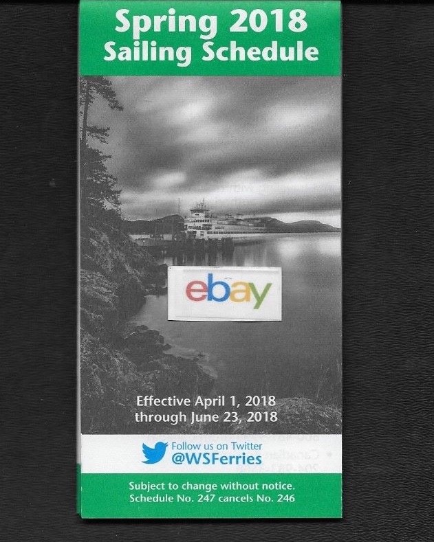 WASHINGTON STATE FERRIES SPRING 2018 SAILING SCHEDULE | eBay