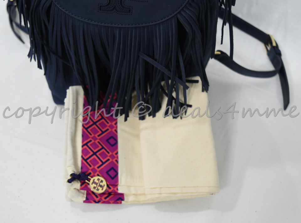 NWT Tory Burch Harper Fringe Suede Mini Backpack in Otter Brown OR Tory ...