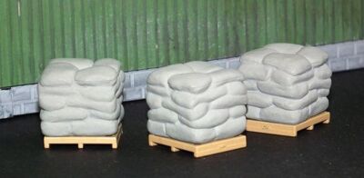 Unit Models, 3pc Set - Sacks on pallets Painted Railway Gauge 00 1:76 ...