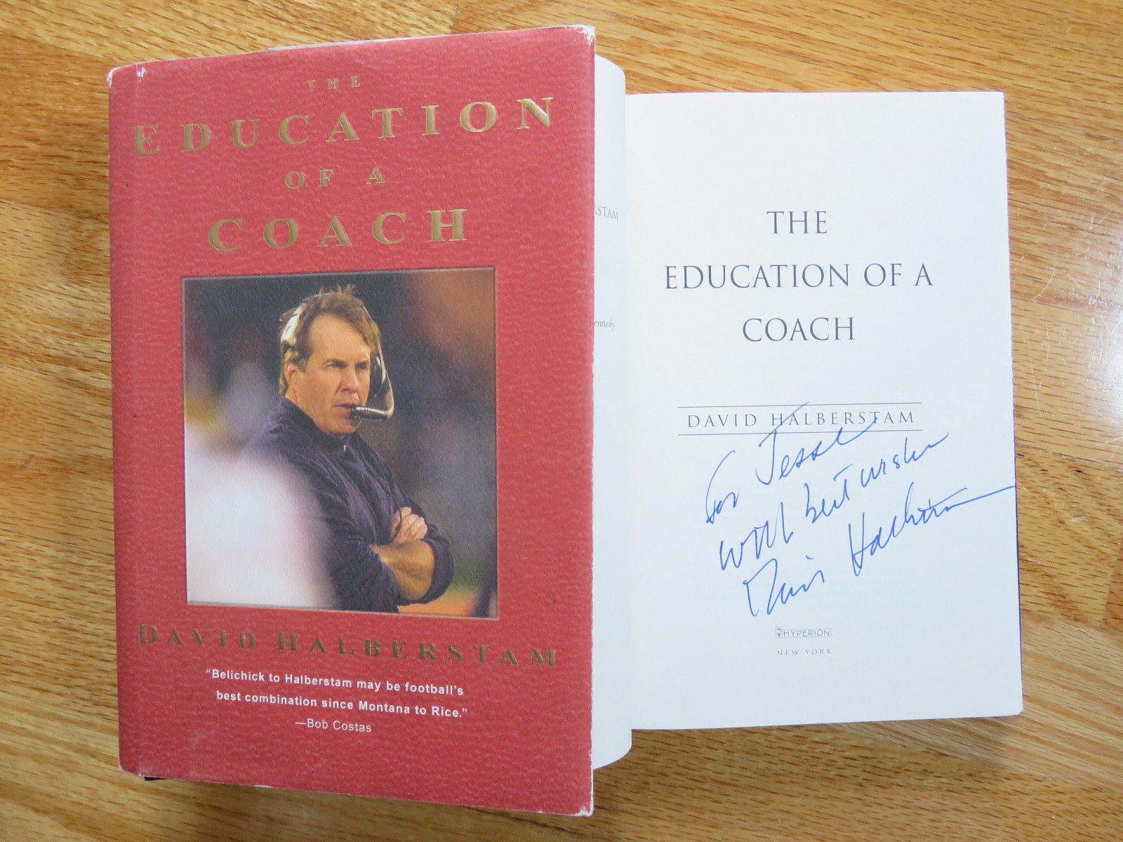 DAVID HALBERSTAM signed THE EDUCATION OF A COACH Book BILL BELICHICK ...