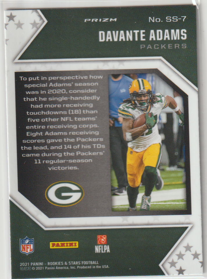 2021 Panini Rookies & Stars #SS-7 Davante Adams Star Studded Silver ...