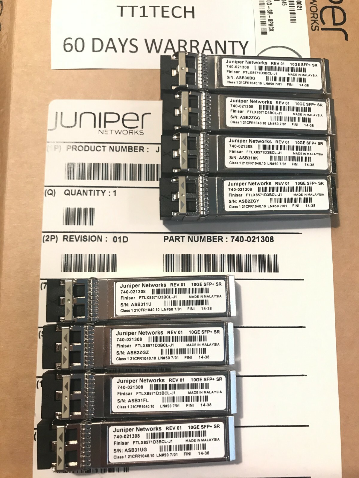 Juniper QFX-SFP-10GE-SR 10GE SFP+SR 740-021308 850nm use into QFX ...
