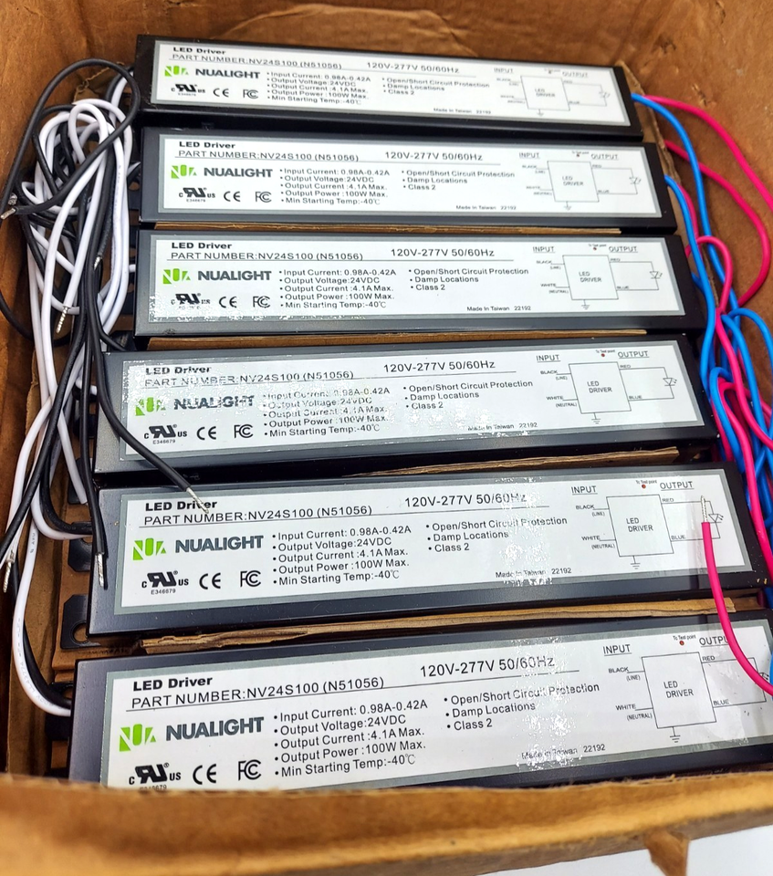 Nualight LED Driver NV24S100 (N51056) 120V-277V Output 24V 100W PSU ...