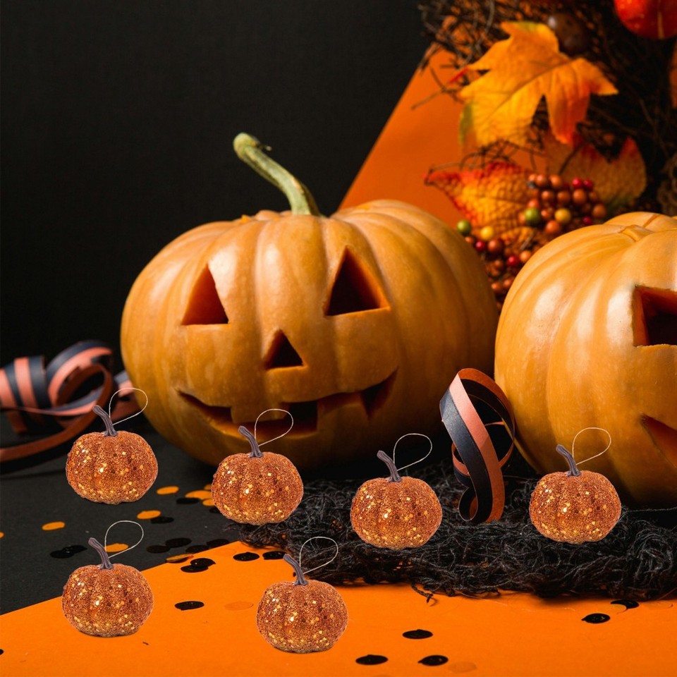 10 Pcs Pumpkin Party Decorations Halloween Artificial Pumpkins Handmade ...