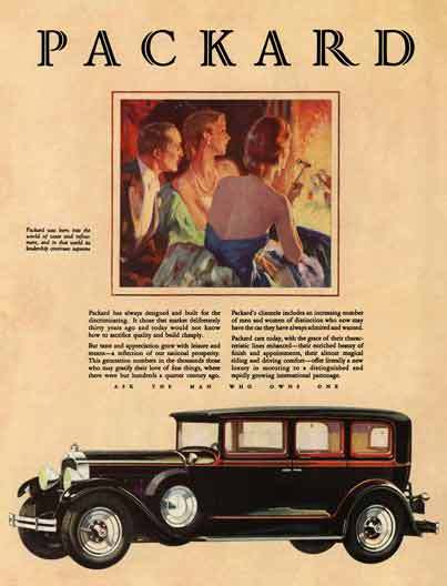 Packard 1928 - Packard Ad - Packard was born into the world of taste ...