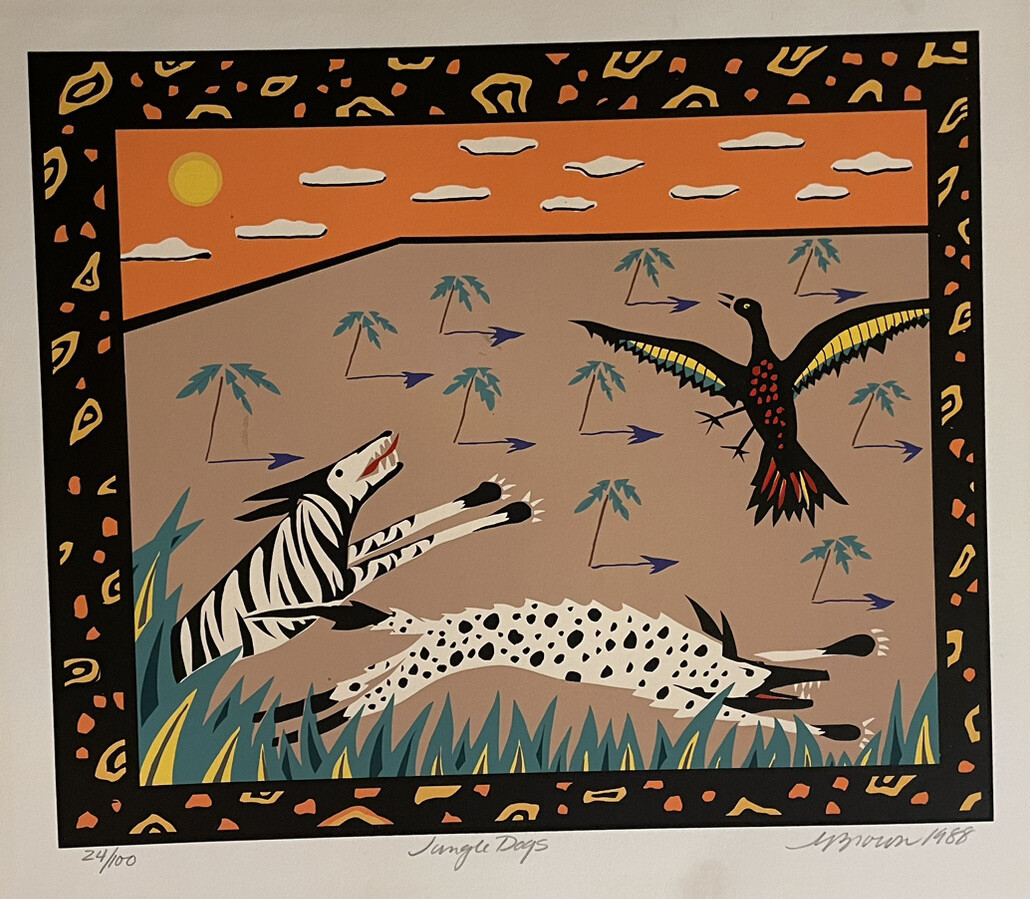 24/100 Silkscreen 1988 Signed Jungle Dogs Mid Century | eBay