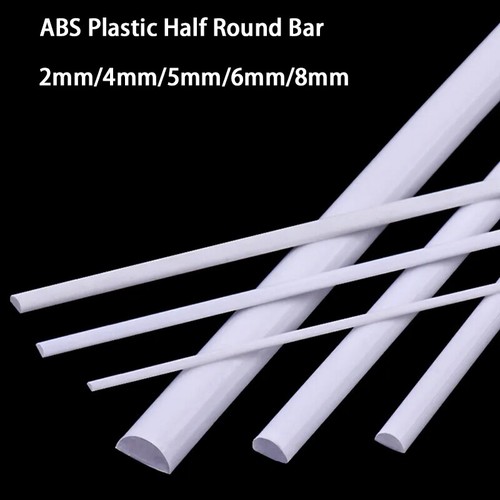 2mm-6mm ABS Half-Round Bar Styrene Plastic Strips Rods Plasticard 250mm ...