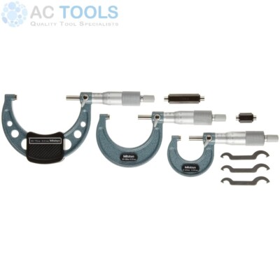 Mitutoyo Outside Micrometers - Metric 0 - 75mm (3 Piece Set) 103-927-10 ...