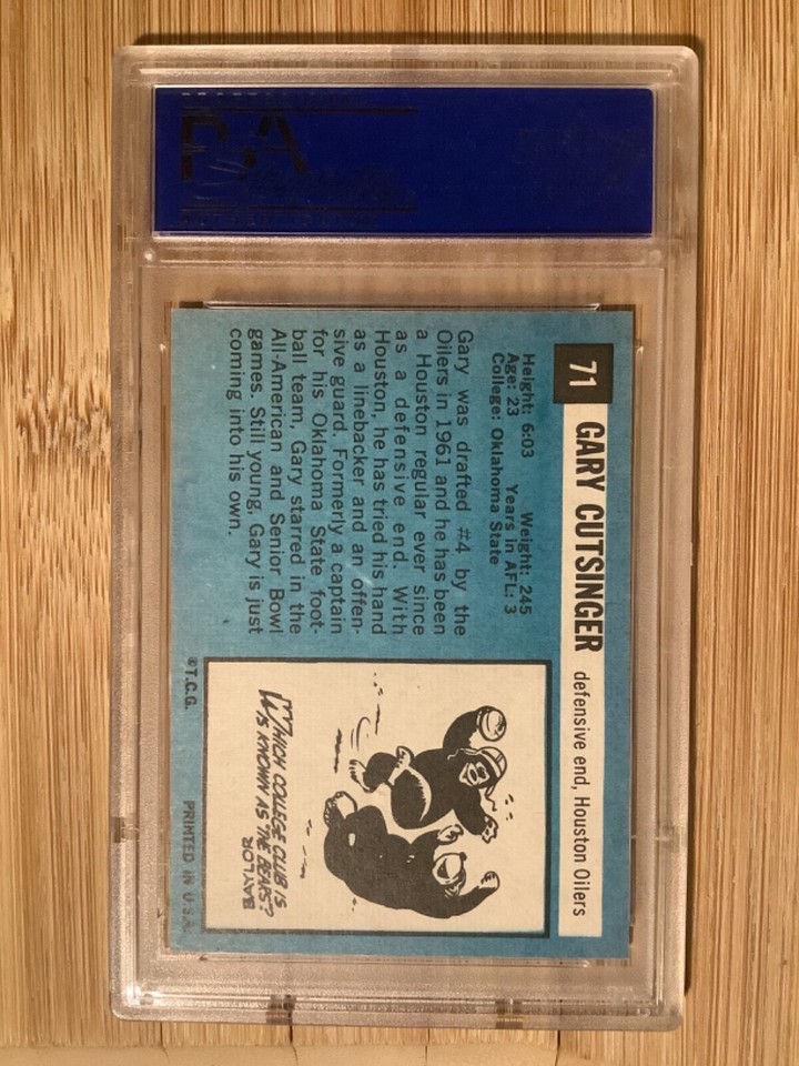 1964 Topps PSA 8 #71 Gary Cutsinger Houston Oilers | eBay