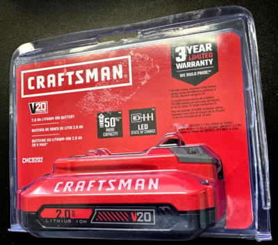 CRAFTSMAN OEM Original CMCB202 Lithium Ion V20 2.0AH Battery New Open ...