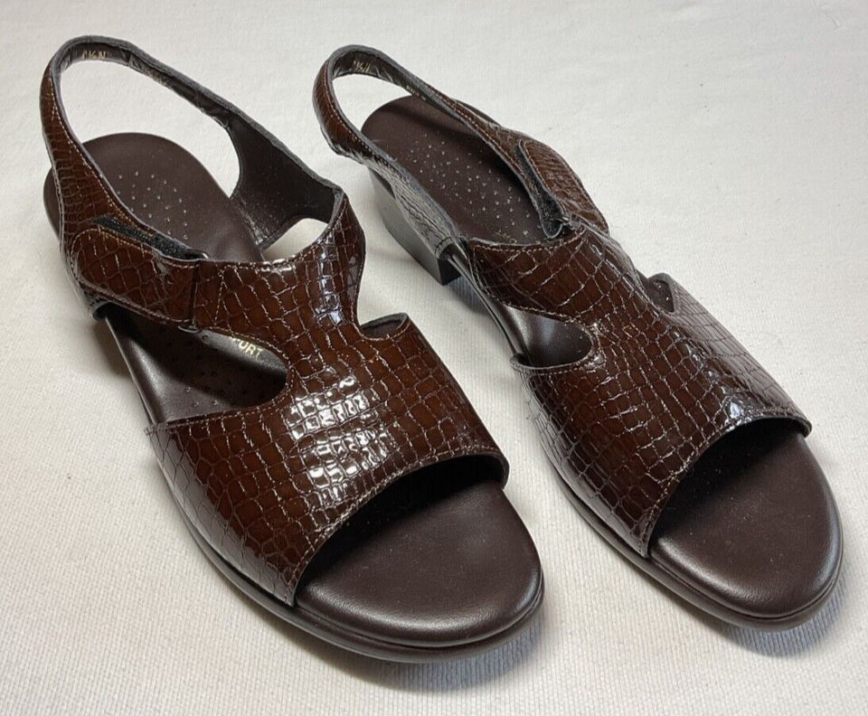 SAS TRIPAD WOMEN'S COMFORT SUNTIMER-C BROWN CROC SANDAL SHOES SIZE 8.5N ...