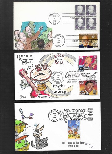 US FDC FIRST DAY COVERS HAND PAINTED OR COLORED COLLECTION LOT OF 11 | eBay