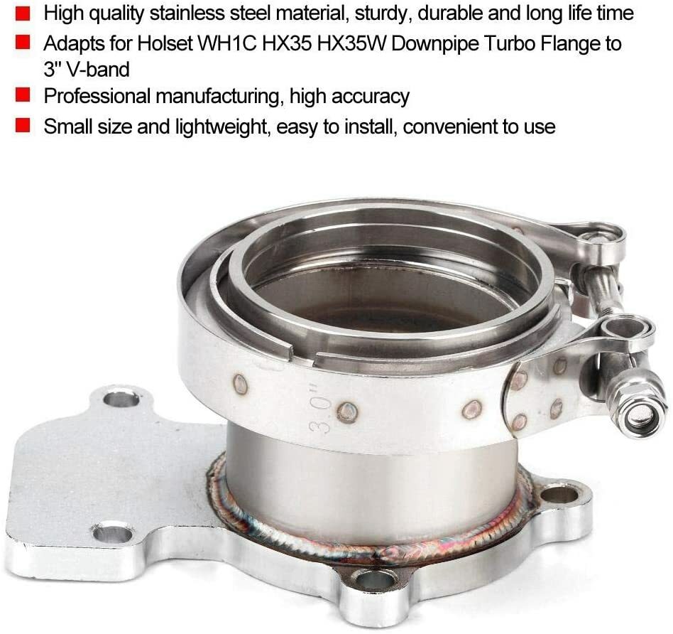 3" Stainless For Holset WH1C HX35 HX35W Turbocharger Flange V-band ...