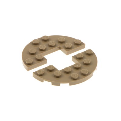 2x Lego Building Plate Half Round 3x6 Dark Beige Half Circle Cutout 1x2 ...