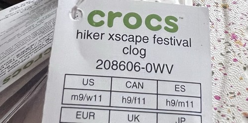 Men’s 9/ W11 CROCS Hiker Xscape Festival Clog Chalk/Orange' - 208606 ...