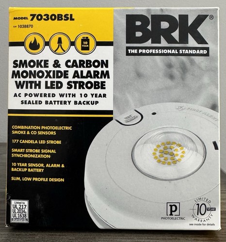 First Alert BRK 7030BSL Hardwired Smoke and Carbon Monoxide Alarm Led ...