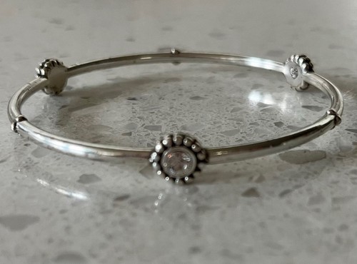 Brighton Twinkle Round Bangle Bracelet Silver Swarovski 8” Stackable | eBay