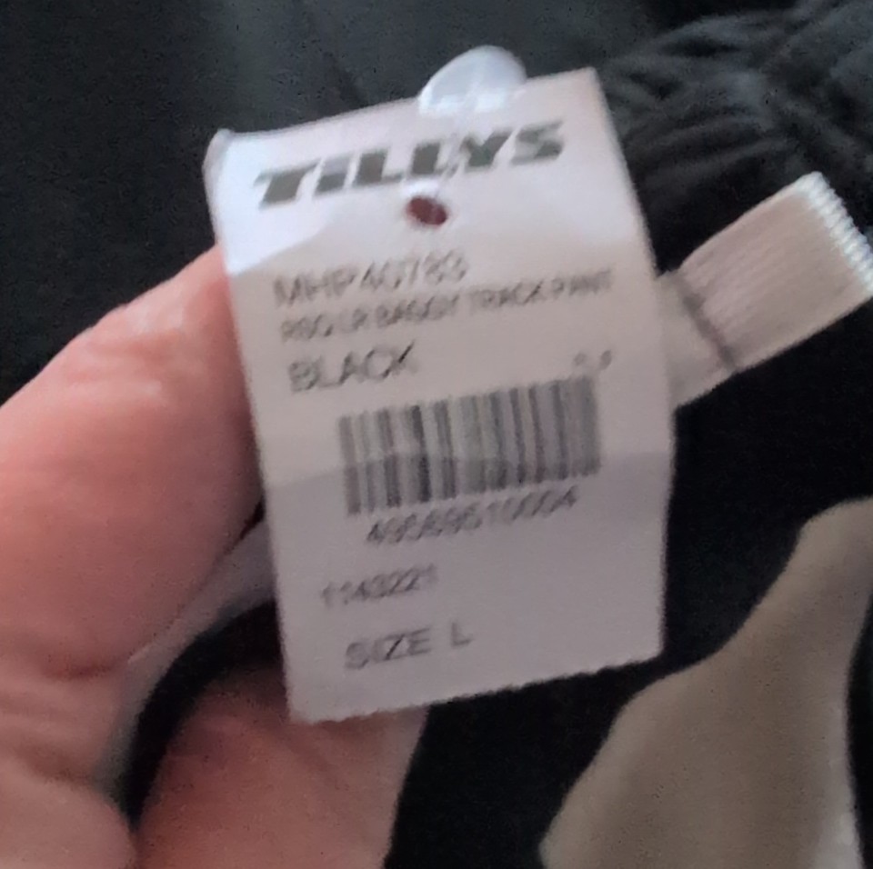 RSQ Track Pants Black Polyester Stripe Accent Solid Pattern Men's Size ...