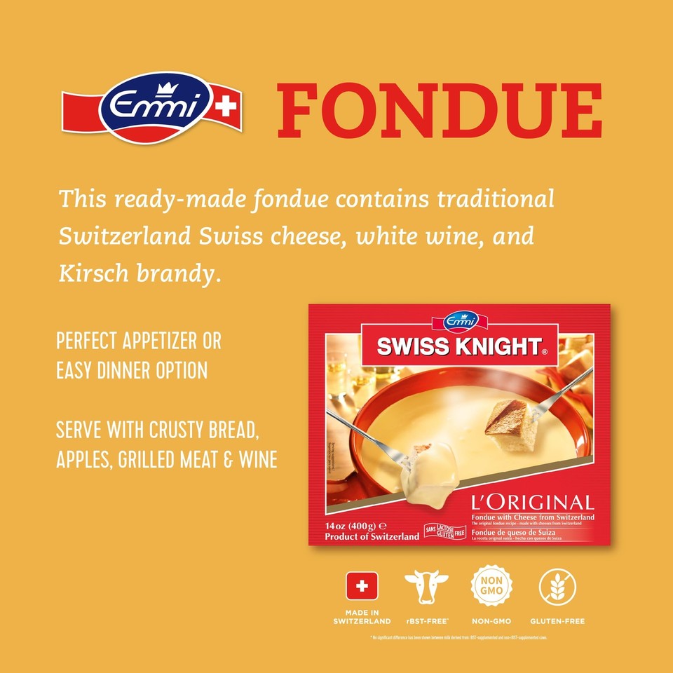 Swiss Knight Original Fondue Cheese 14 oz Made with Swiss Cheeses Ready ...