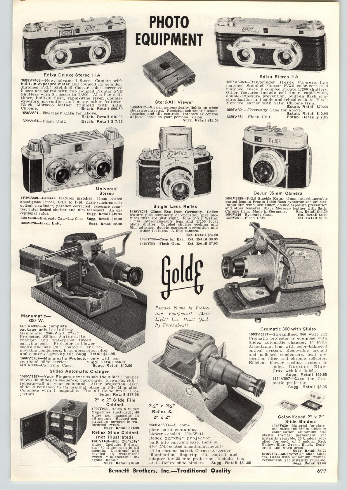 1956 PAPER AD German Reflex Camera DeJur Staeble Katar 45MM Edixa ...