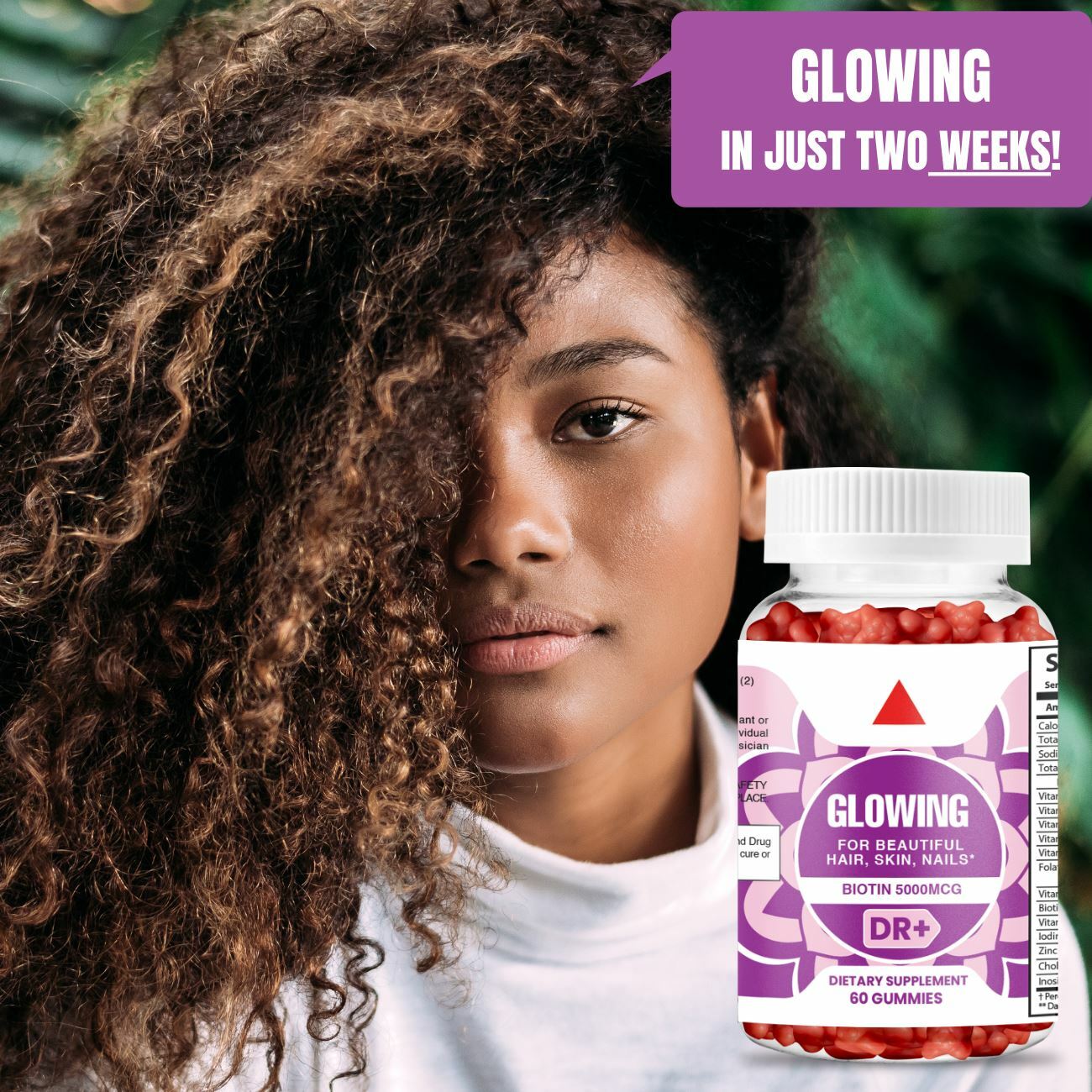 Biotin Gummies Nail Skin Hair Growth, Multi-Vitamin, Zinc, Vitamin B5 ...