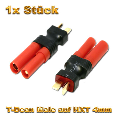 1x Adapter T-Dean T-Stecker Male auf HXT 4mm Stecker Buchse Goldstecker ...