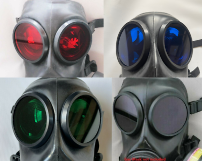 FM12 Gas Mask Genuine Rubber Lenses / Outserts - Black - Blue - Red ...