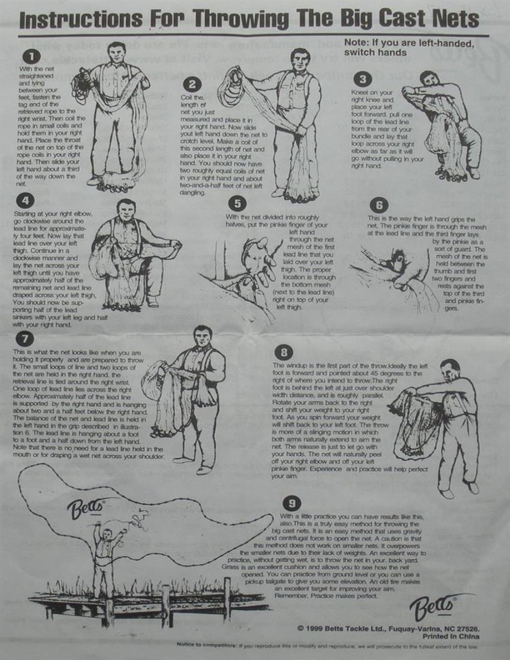 Betts 8C 8 ft Camo No Spook Old Salt Cast Net 3/8" Mesh Monofilament | eBay