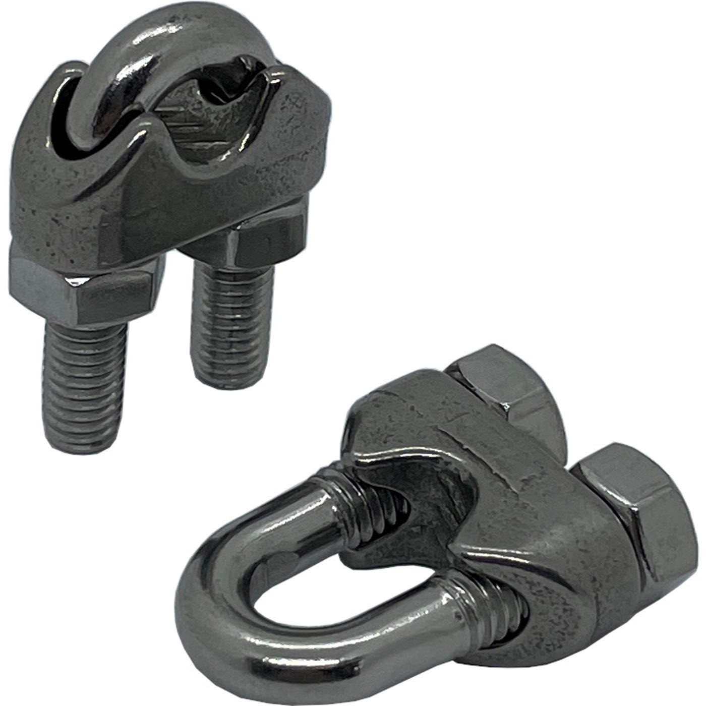 5x Wire rope clamp U-clamp Stainless steel V4A 316 8mm Rope clamp Wire ...