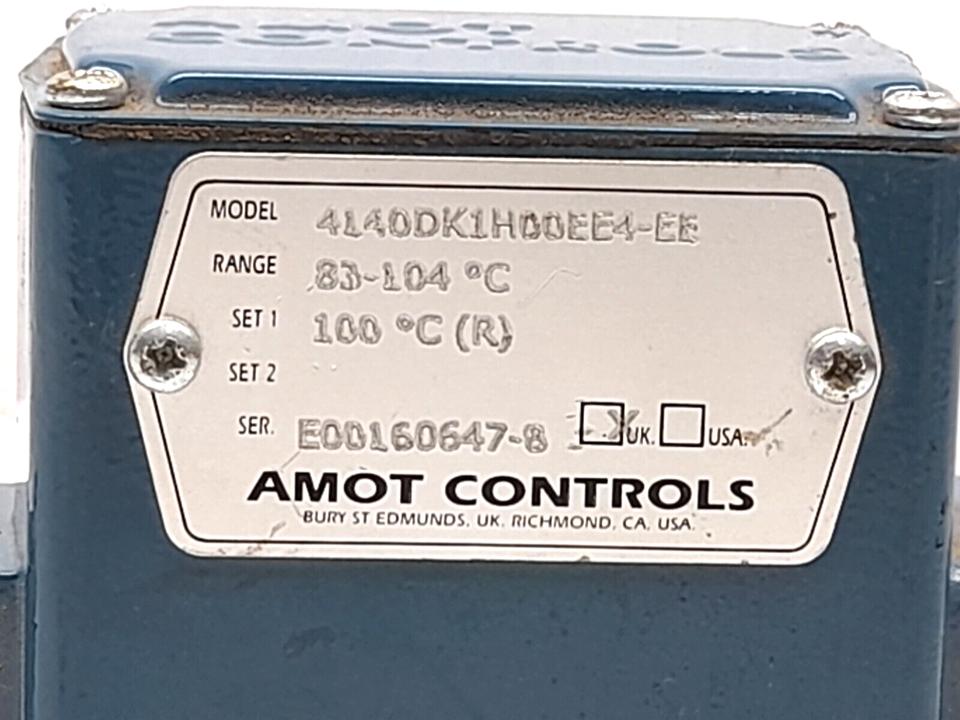 Amot Controls 4140DK1H00EE4-EE Temperature Switch Range 83-104C Set ...