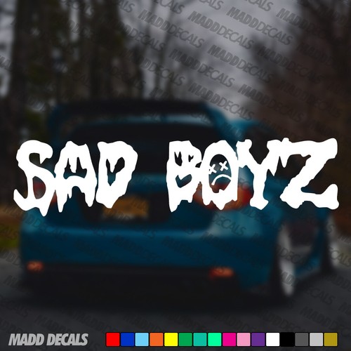 SAD BOYZ Vinyl Decal Sticker Die Cut Banner JDM Sad Face | eBay