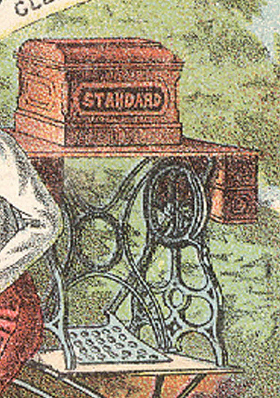 HIGH WHEEL BICYCLE, STANDARD SEWING MACHINE CO TRADE CARD, ROTARY ...