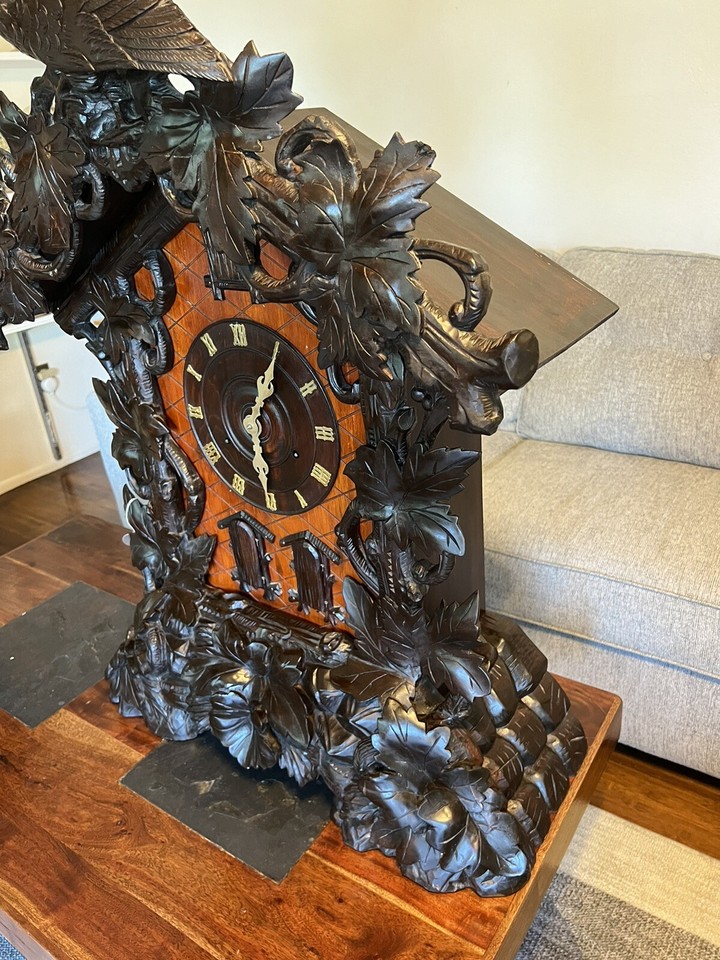 Antique Giant Mantle/Floors Trumpeter Cuckoo Clock | eBay