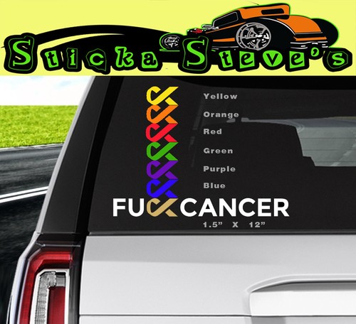 CANCER decal F*CK CANCER Truck Car Window Awareness Vinyl Stickers 6 ...