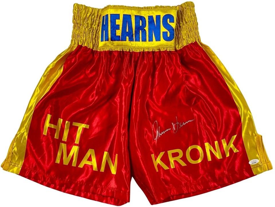 THOMAS HEARNS Signed Autographed BOXING TRUNKS HITMAN JSA WITNESSED ...