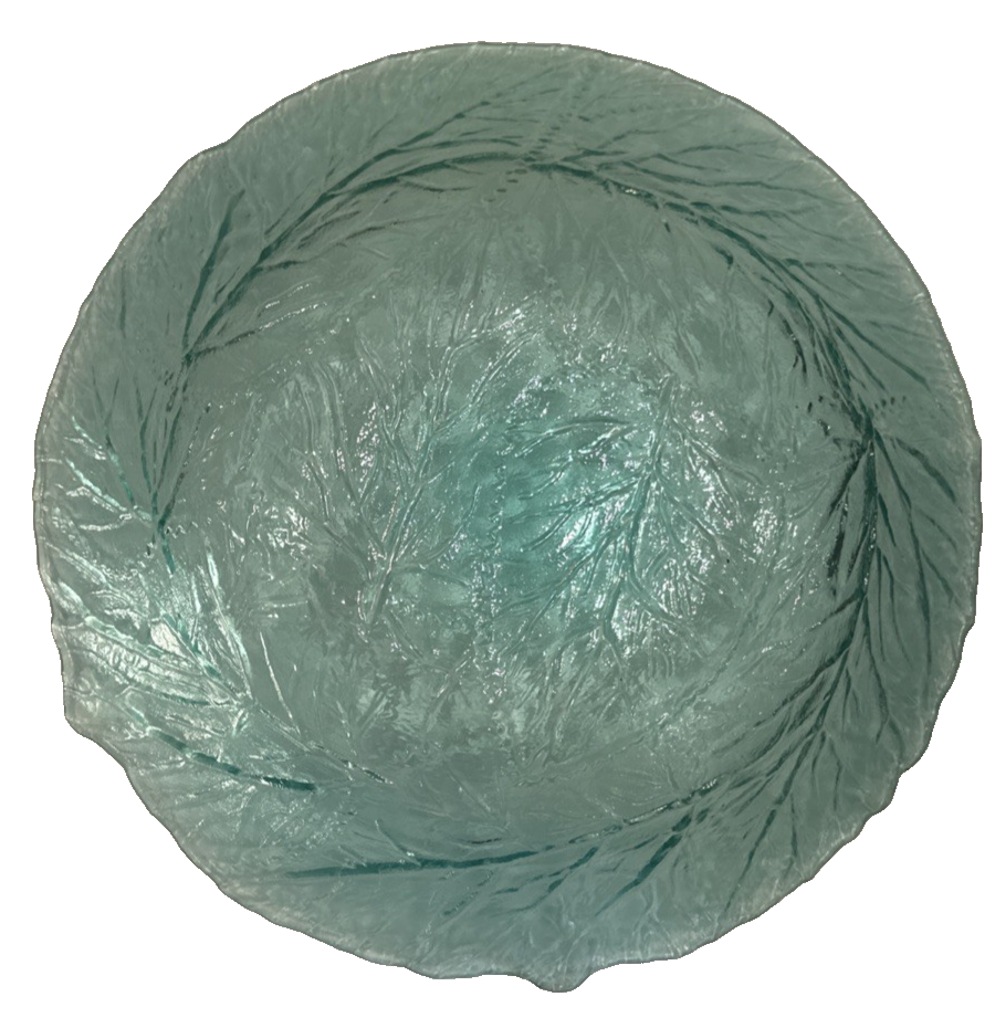 Beautiful Recyled Green Art Glass Bowl 15 Inches Wide Rim Centerpiece ...
