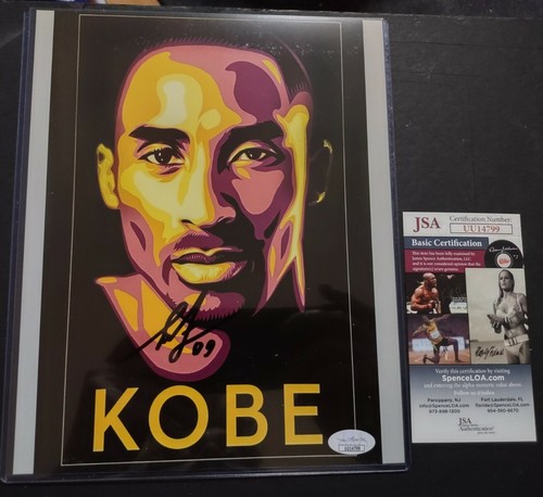 SHEPARD FAIREY ARTIST SIGNED JSA KOBE BRYANT BLACK MAMBA ARTWORK 8X10 ...