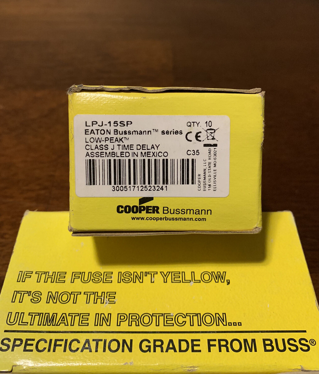 Bussmann LPJ-15SP Low-Peak Dual-Element Time-Delay 15Amp 600V / BOX OF ...
