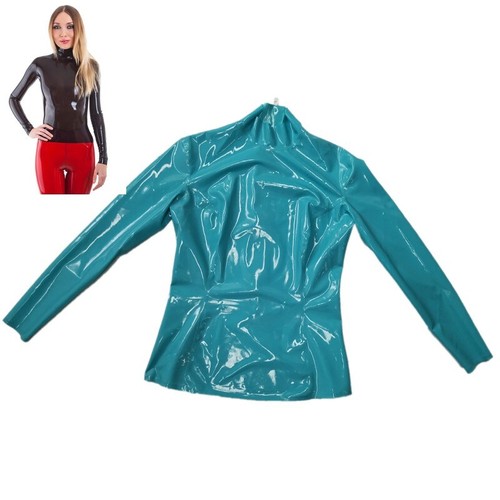 Latex Rubber Gummi back Zipper Long Sleeves T-shirt Tops Customize 0 ...