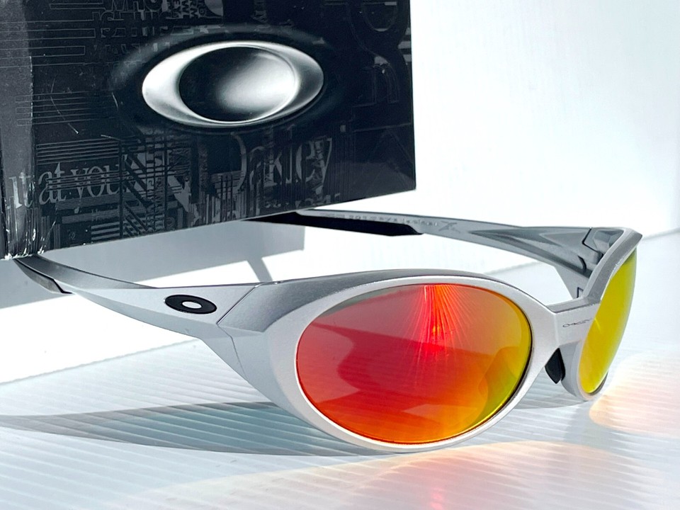 NEW Oakley EYE JACKET REDUX Silver POLARIZED Galaxy RUBY Lens Sunglass ...