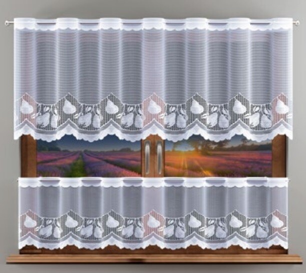 NEW JACQUARD CAFE KITCHEN NET CURTAINS FRUITS LOVE BIRDS CUP PRICE PER ...