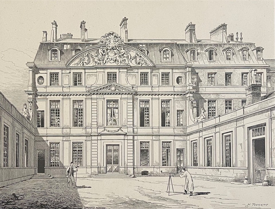 École centrale Paris ou ECP facade coté rue Thorigny gravure de 1884 ...