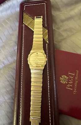 Vintage 18k Gold 32mm Piaget Polo Day-Date 15562C701 Day And Date. | eBay