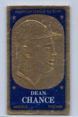 1965 DEAN CHANCE - Topps "EMBOSSED" Baseball Card # 66 - Anaheim Angels ...