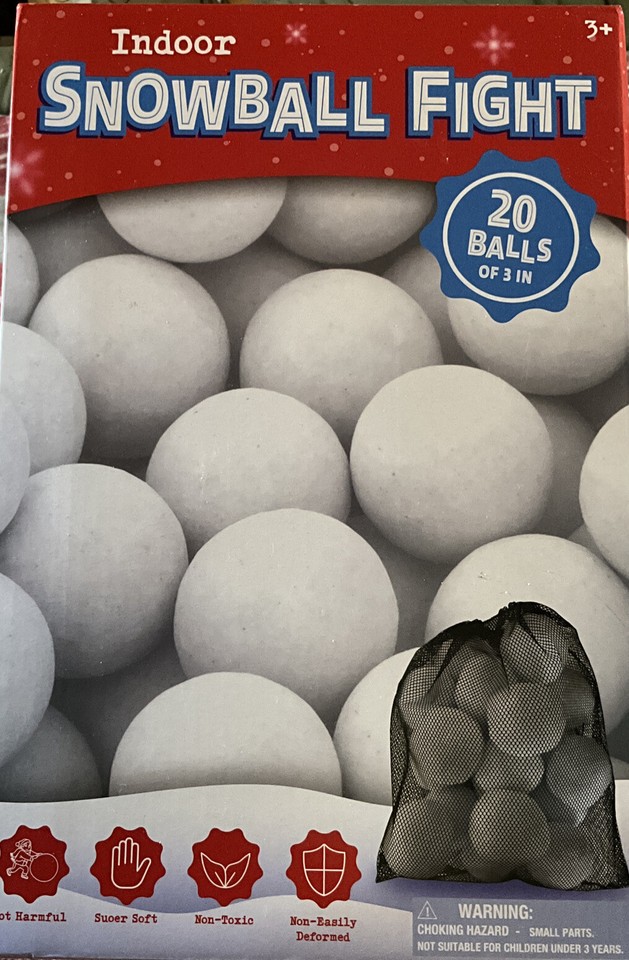 HER Accessories, Indoor Snowball Fight, 20 Balls, 3”, Super Soft ...