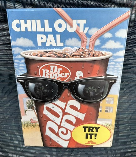 Vintage Sunglasses Plastic Dr. Pepper Advertising Sign “Chill Out Pal ...