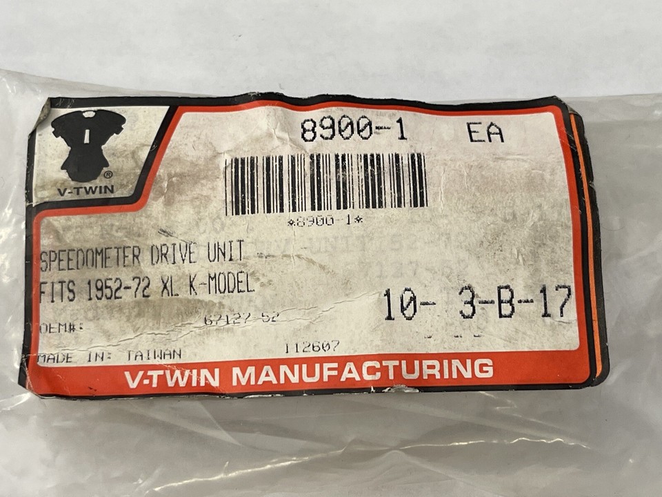 52-72 Trans. Drive Speedometer Drive Unit, Harley, XL K and Ironhead ...