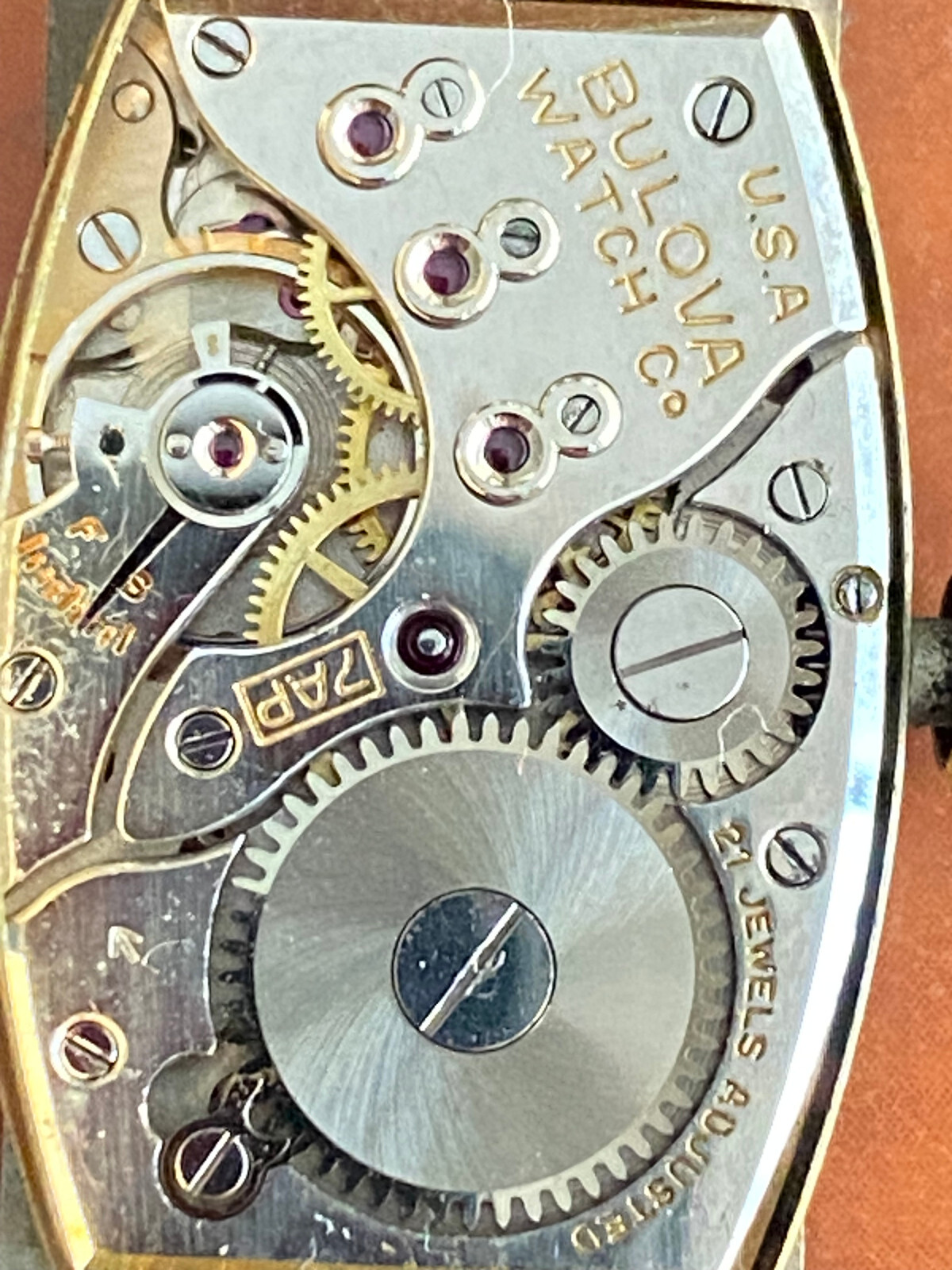 VINTAGE MEN'S BULOVA WRIST WATCH,CAL. 7AP,KEEPING TIME, ORIGINAL BAND ...