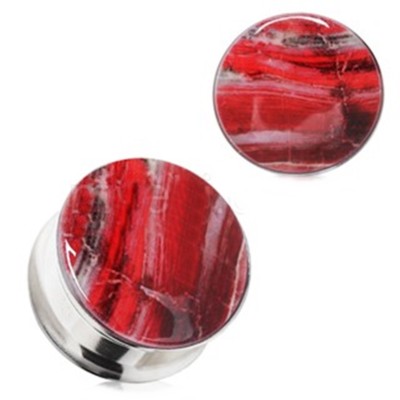 PAIR-Bloody Sunset Inlay Steel Double Flare Ear Plugs 19mm/3/4" Gauge ...